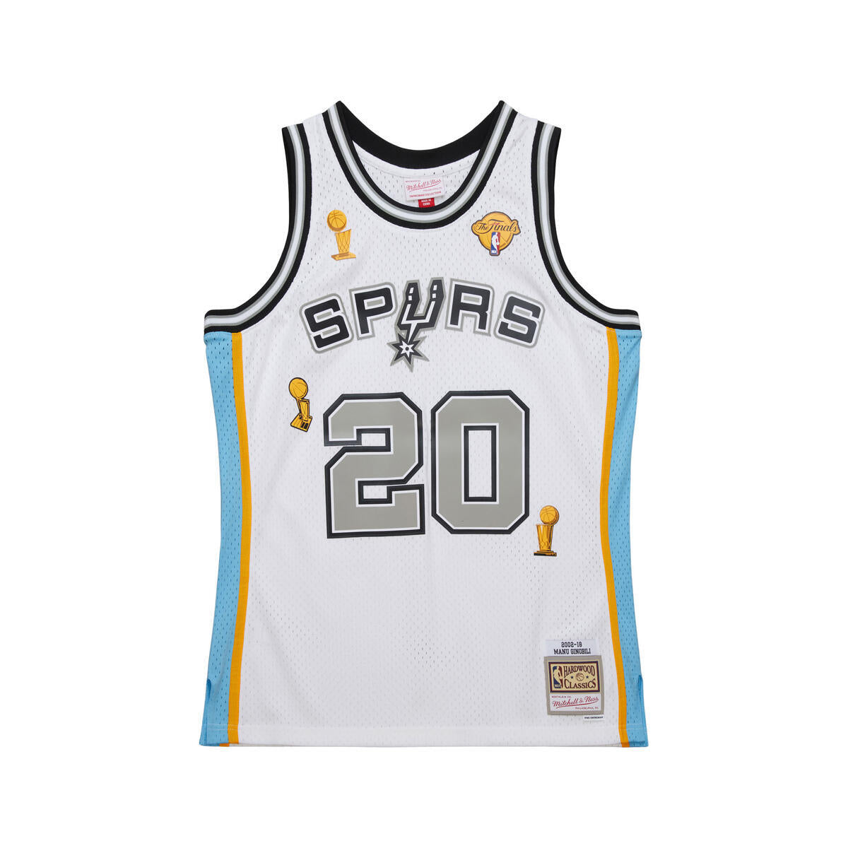 NBA NUMBER RETIREMENT SPURS 2002 MANU GINOBILI - White – Mitchell&Ness ...